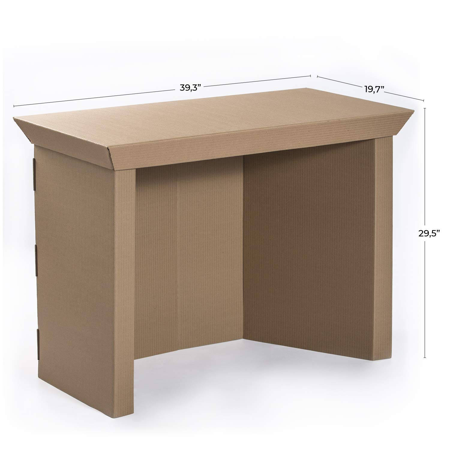 Cardboard Computer Desk for Home Office –39” Writing Laptop Table made of Recyclable Water Resistant Cardboard for Bedroom and Small Spaces – Eco-friendly Modern Study Tables - Sturdy and Long Lasting