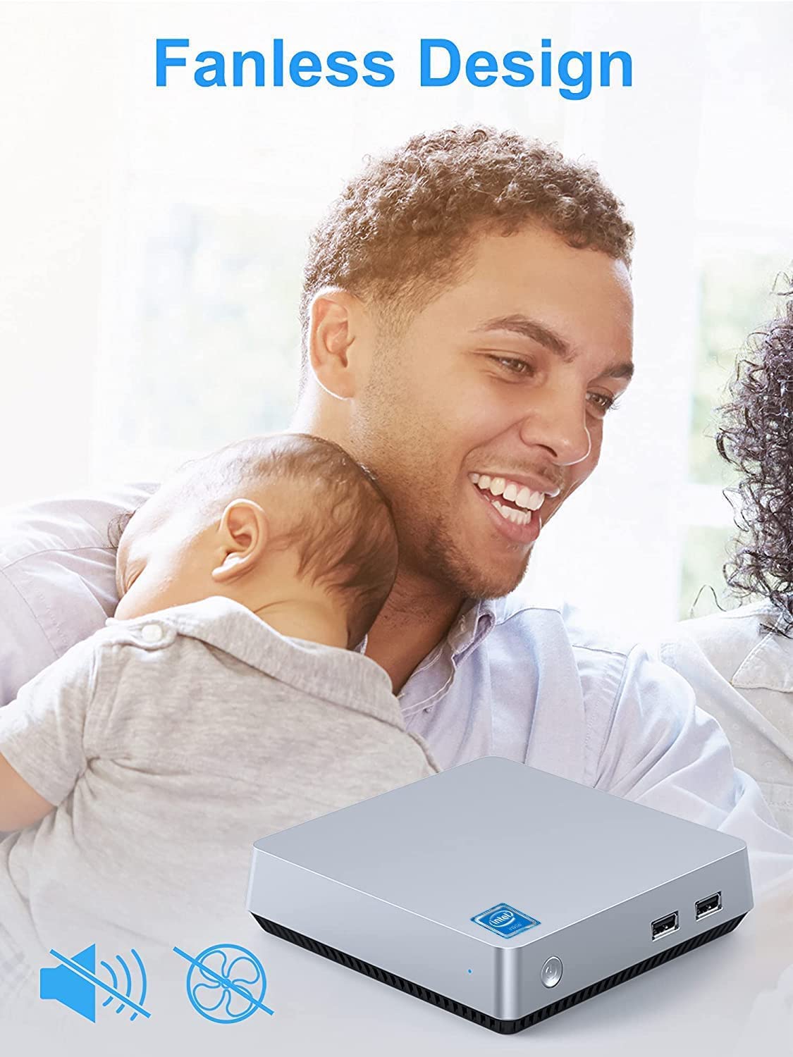 Fanless Mini PC Intel Atom Z8350 Processor,Mini Computer Windows 10 Pro,8GB LDDR3 128GB EMMC,Mini Desktop Computer Support Dual Display/4K HD/2.4G+5G Dual-Band WiFi for Business Home Theater