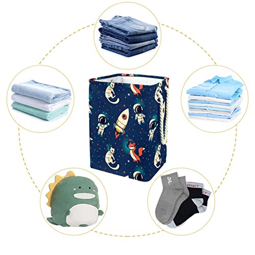 Laundry Hamper Astronaut and Cosmic Pattern Collapsible Laundry Baskets Firm Washing Bin Clothes Storage Organization for Bathroom Bedroom Dorm