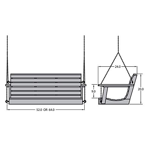 Highwood AD-PORW1-BKE Weatherly Porch Swing, 5 Feet, Black