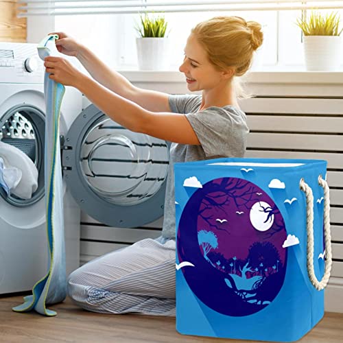 Laundry Hamper Swamp Landscape Collapsible Laundry Baskets Firm Washing Bin Clothes Storage Organization for Bathroom Bedroom Dorm