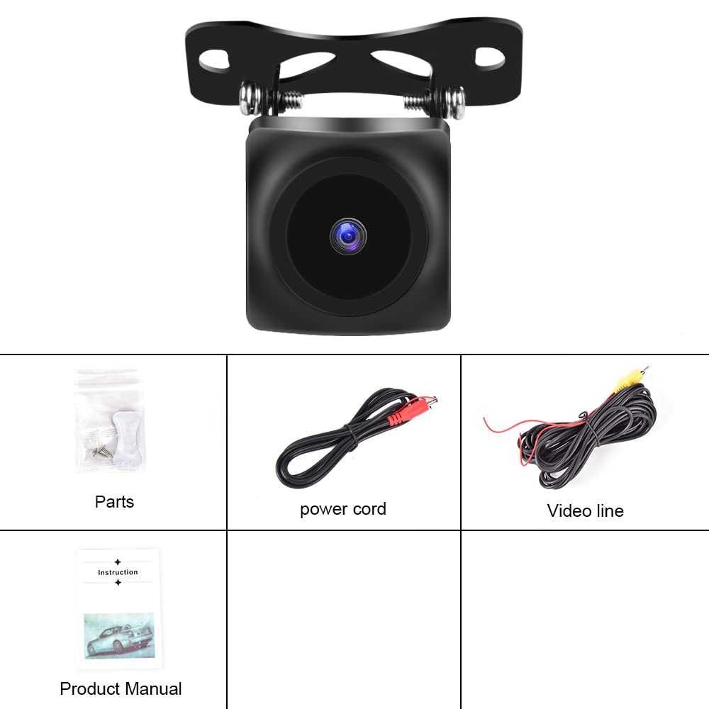 Camecho Backup Camera,AHD 720P Metal 170°Wide Angle Rearview Reversing Camera,Night Vision Backup Reversing Parking Cameras IP67 Waterproof Reverse Rear View Camera for Car Vehicle SUV RV