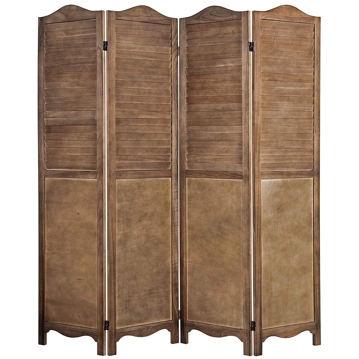 Room Divider Privacy Screen 4 Panel Room Dividers and Folding Privacy Screens 5.6ft.Tall Rustic Wood Brown Room Divider Wall Separator Partition Freestanding