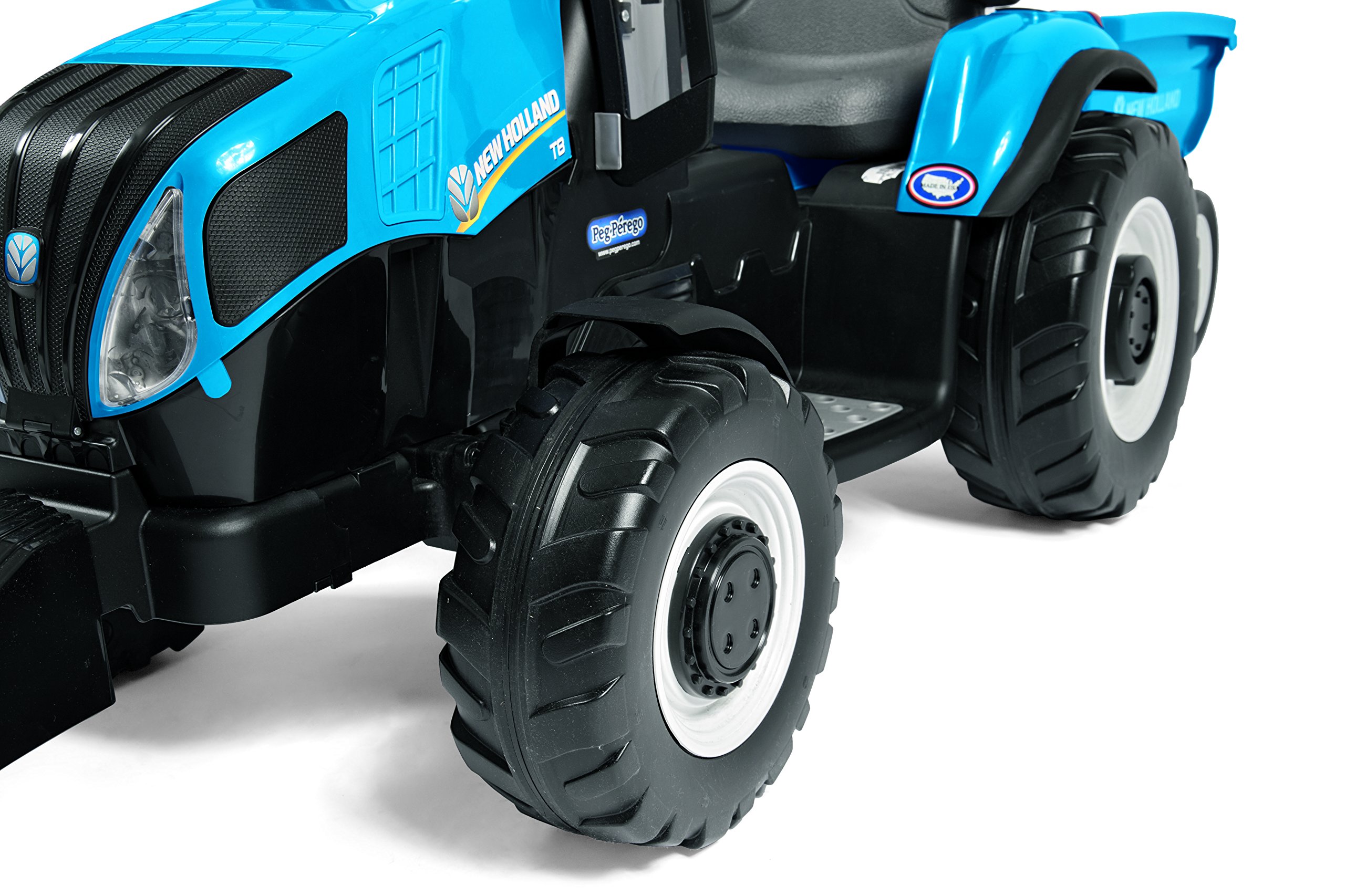 Peg Perego New Holland T8 Tractor & Trailer 12 Volt Ride on, Blue