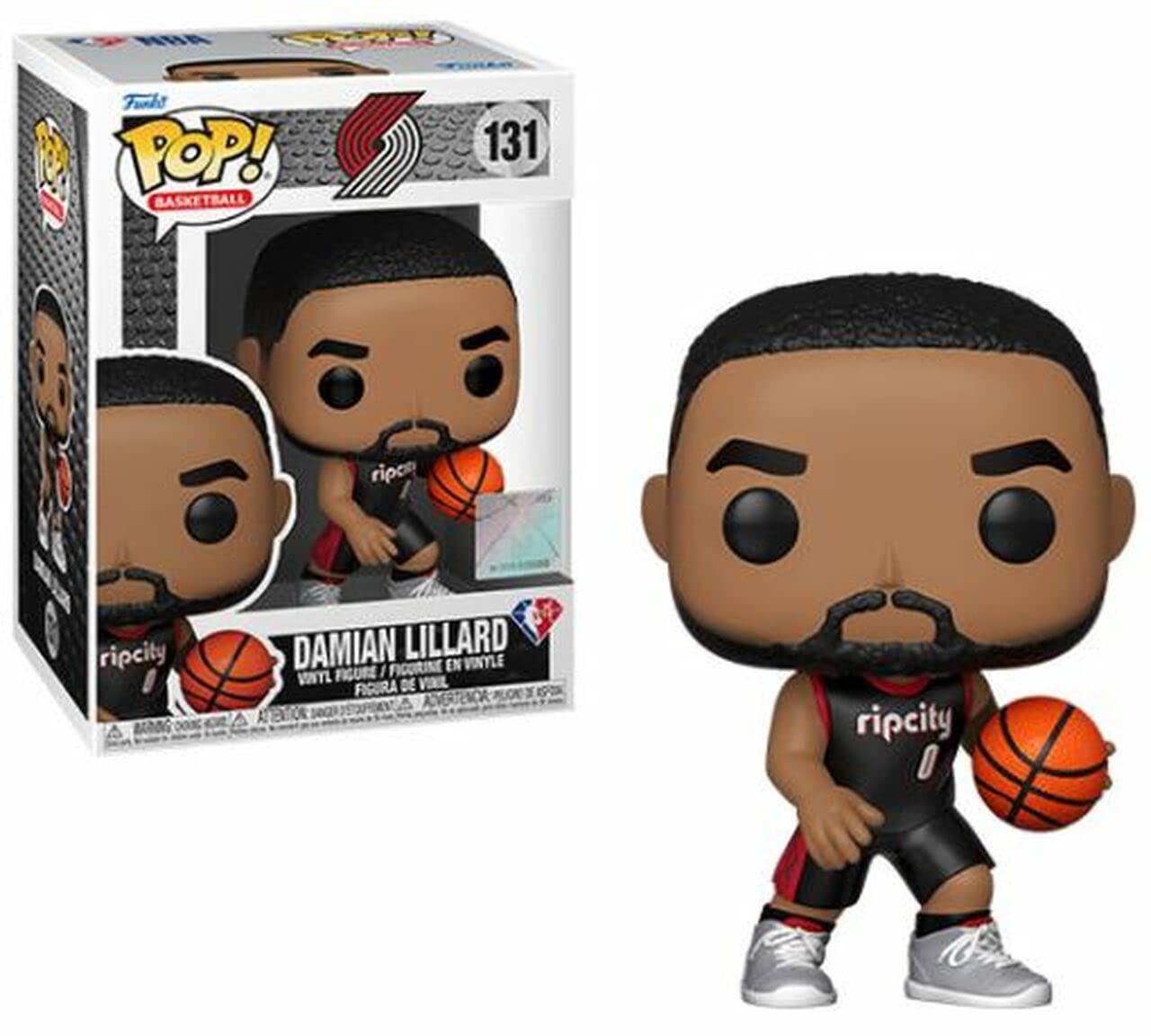 POP NBA: Blazers - Damian Lillard (Black Jersey) Funko Vinyl Figure (Bundled with Compatible Box Protector Case)