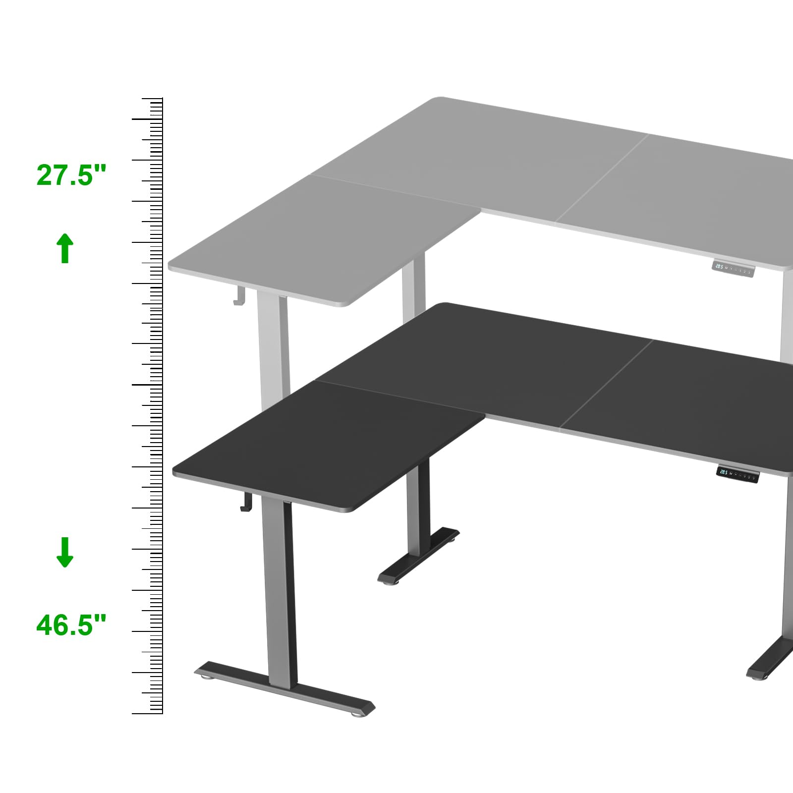 ExaDesk L Shaped Standing Desk with USB Charging Port & 4 Drawers,63 x 55 inch Electric Adjustable Height Corner Stand Up Desk with Keyboard Tray & Storage,Sit Stand Computer L Desk for Gaming Office