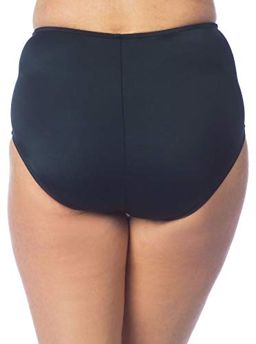 Maxine of Hollywood Women's Standard High Waist Hipster Bikini Swimsuit Bottom, Black, 8