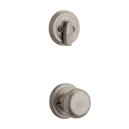 Kwikset Chelsea Single Cylinder Handleset w/Juno Knob featuring SmartKey in Satin Nickel - 98001-369