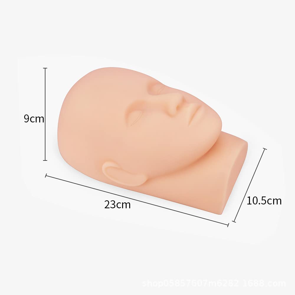 Lash Mannequin Head, Practice Training Head,for Make Up and Lash Extention,Cosmetology Doll Face Head,Soft-Touch Rubber Practice Head,Easy to Clean by Skincare Essential Oil. (Skin colour)