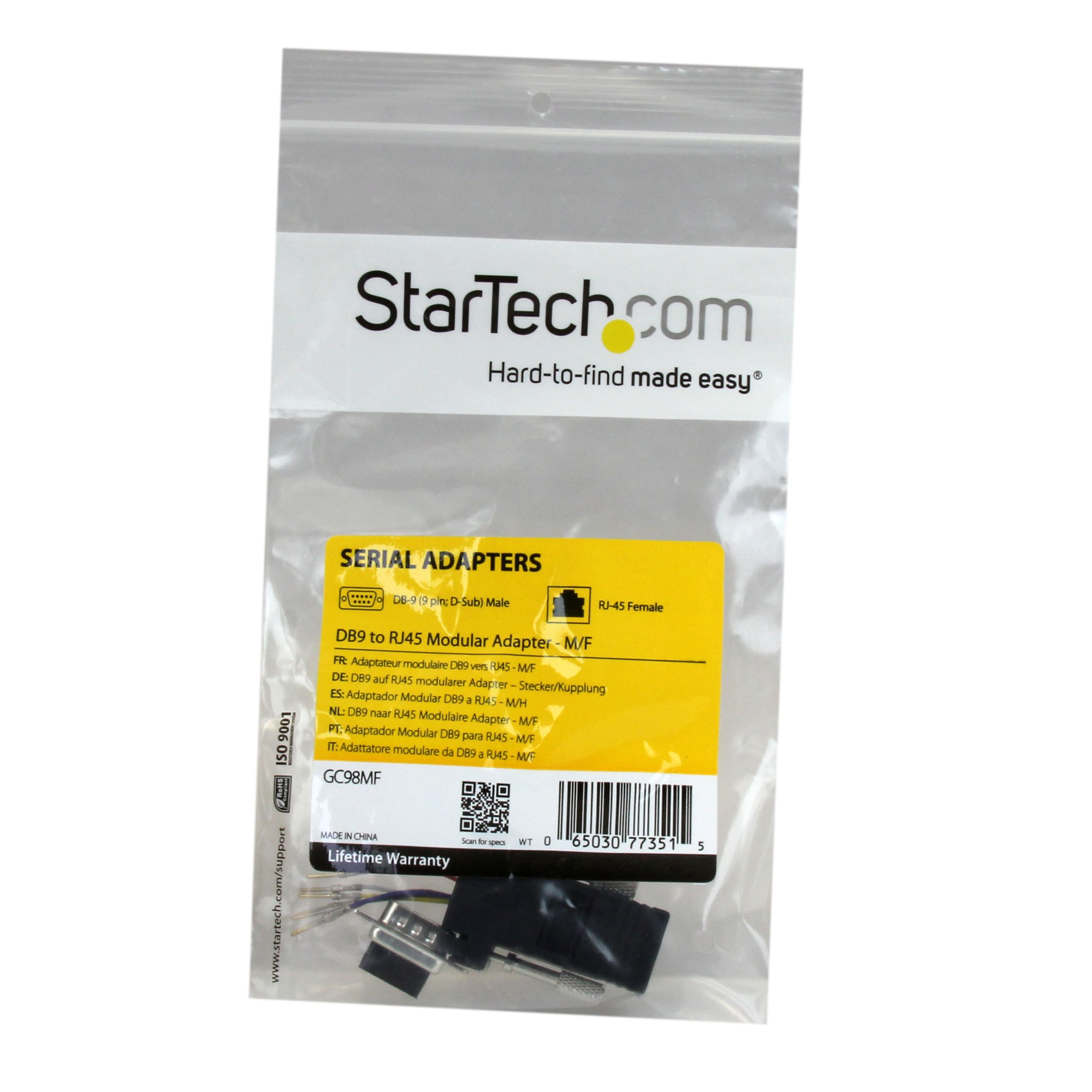 StarTech.com DB9 to RJ45 Modular Adapter - M/F - Serial adapter - DB-9 (M) to RJ-45 (F) - GC98MF,Gray