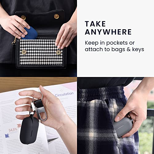 kwmobile Silicone Cover Compatible with OnePlus Buds Z2 - Case Cover Stick-On Skin with Clip - Black