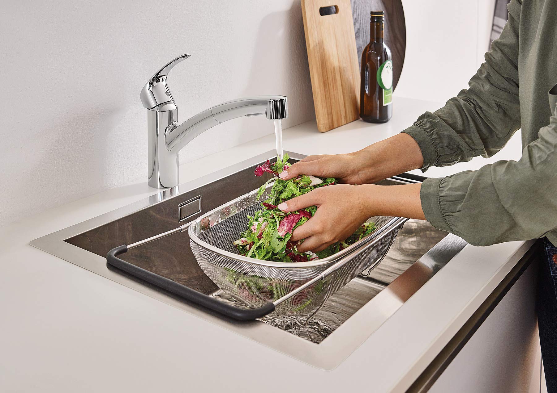 Grohe 30306DC0 SuperSteel Eurosmart Single-Handle Pull-Out Sprayer Kitchen Faucet