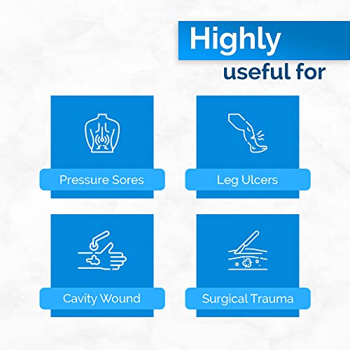 Calcium Alginate Wound Dressing 8" x 8" -Simpurity- Individual Thick Pads Antimicrobial Alginate Dressing Fiber Padding Medical Soft Wound Care for Bed Sore-Pressure Sore-Diabetic Foot, Box of 10