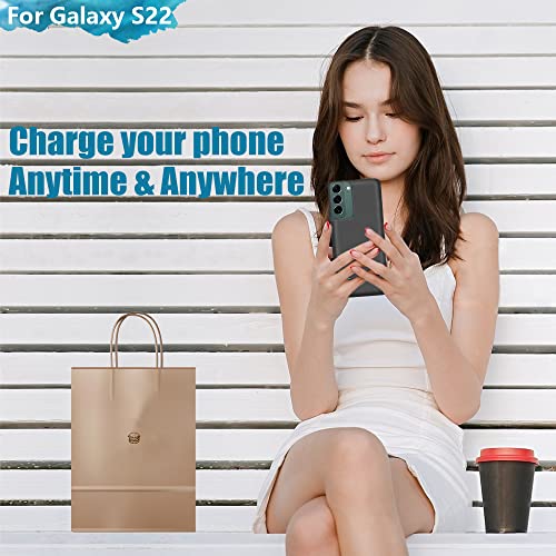RUNSY Battery Case for Samsung Galaxy S22, 4800mAh Rechargeable Extended Battery Charging Charger Case, Add 100% Extra Juice, Not Compatible with S22+ or S22 Ultra (6.1 inch) Black