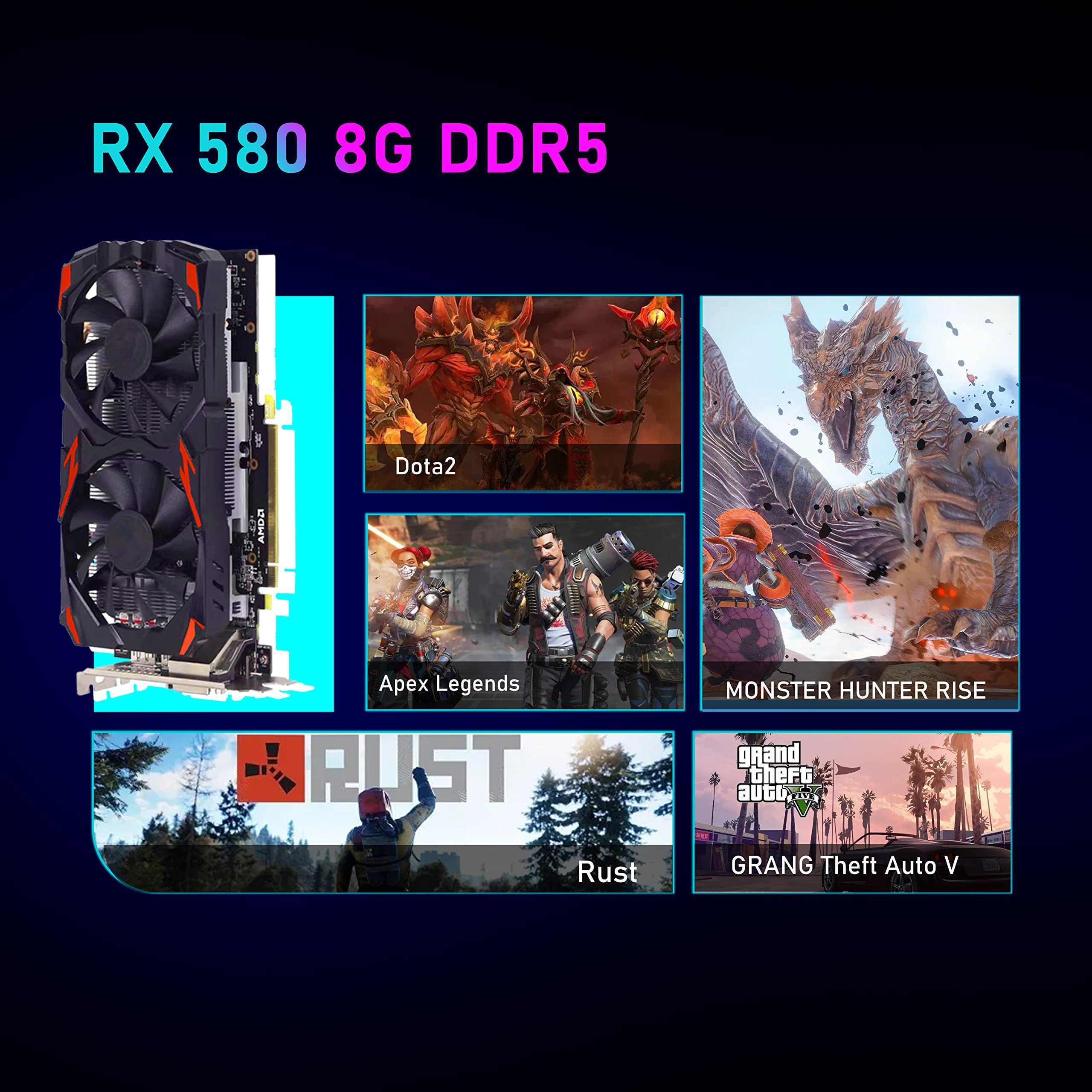 Dell RGB Gaming Desktop PC, Intel Quad I5 up to 3.6GHz, 16GB RAM, Radeon RX 580 8G GDDR5, 128G SSD + 2TB, WiFi & Bluetooth, RGB Keyboard & Mouse, Win 10 Pro (Renewed)