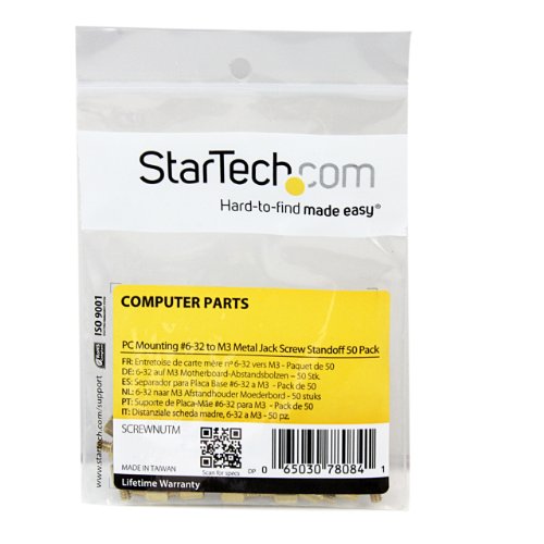 StarTech.com Metal Jackscrew Standoffs #6-32 - Jackscrew standoff - 0.2 in (pack of 50) , TAA (SCREWNUTM)