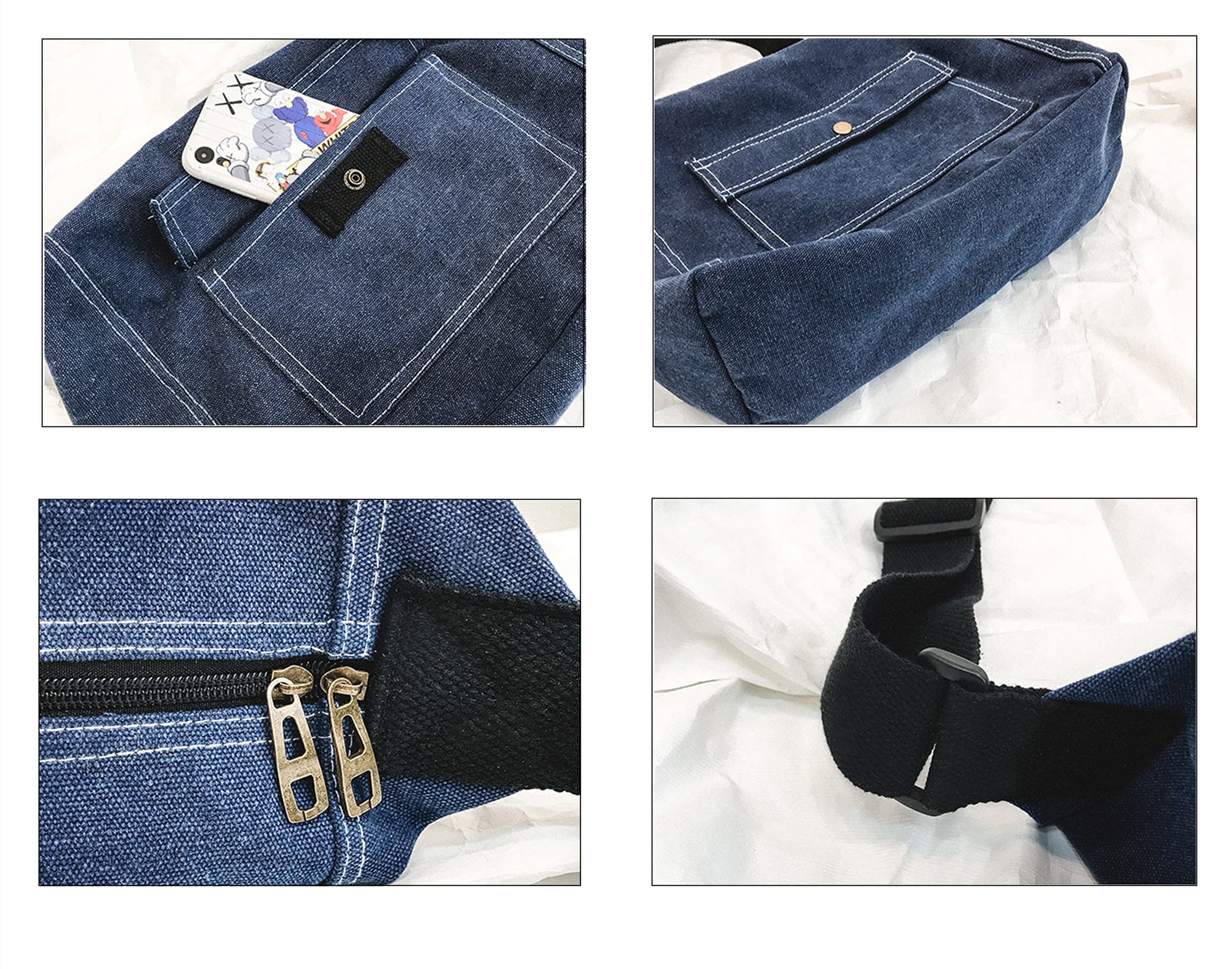 Women Denim Tote Bag Denim Shoulder Bag Hobo Crossbody Handbag Casual School Work Beach Bag(A03)