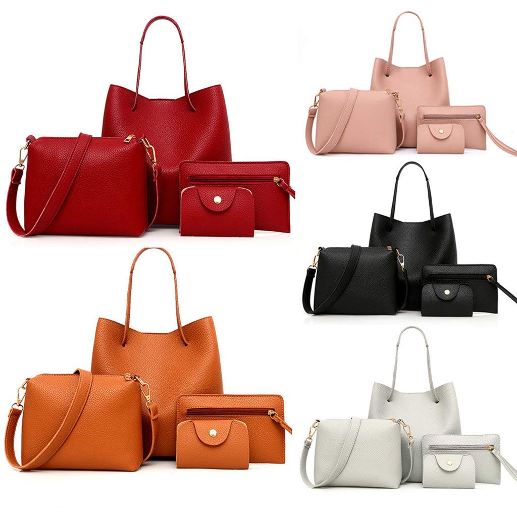 Women Fashion Handbags Wallet Tote Bag Shoulder Bag Top Handle Satchel Purse Set 4pcs