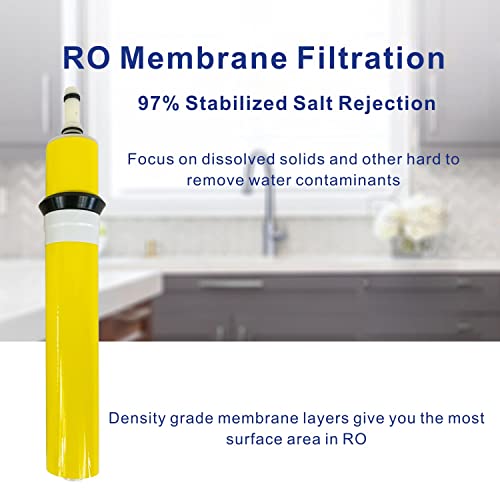 Compatible Hydrotech RO Reverse Osmosis Replacement Filter Set With Membrane 33001033-50 GPD