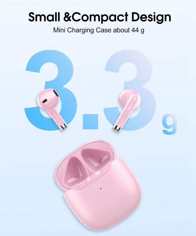 coioc Wireless Headphones, Ultra-Light and Bluetooth 5.3, CVC8.0 Bluetooth Earbuds, 30H with Mini Charging Case, USB-C Fast Charge, Deep Bass, IPX7 Waterproof, for Work,Travel