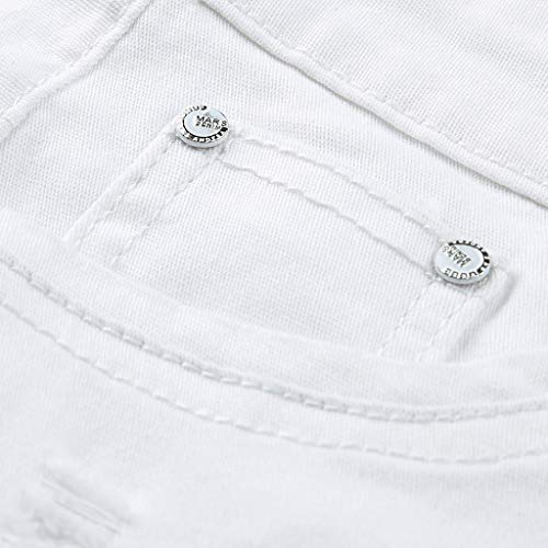 New Low Waisted Mini Shorts ,THENLIAN Women Washed Ripped Hole Short Jeans Denim Pants Shorts(XXL, White)