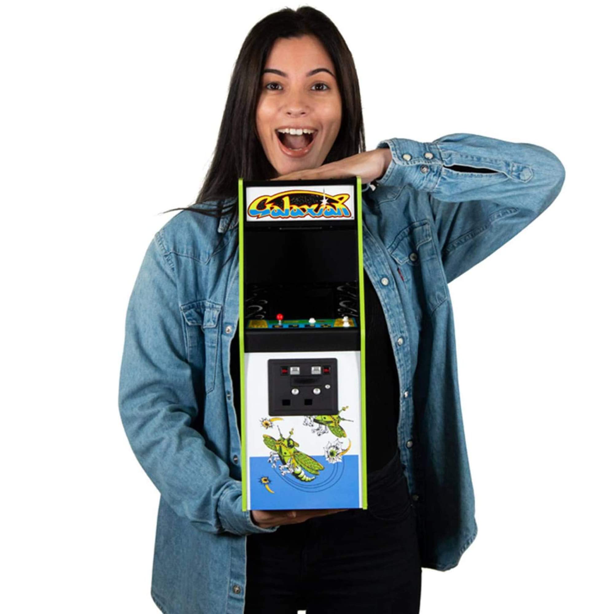 Quarter Arcades Official Galaxian 1/4 Sized Mini Arcade Cabinet by Numskull – Playable Replica Retro Arcade Game Machine – Micro Retro Console