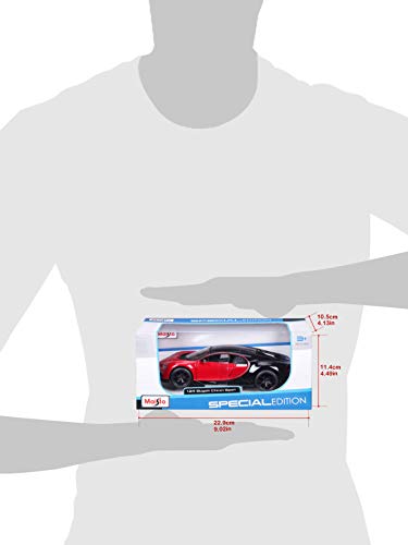 Maisto Bugatti Chiron Sport 16" Red and Black Special Edition 1/24 Diecast Model Car