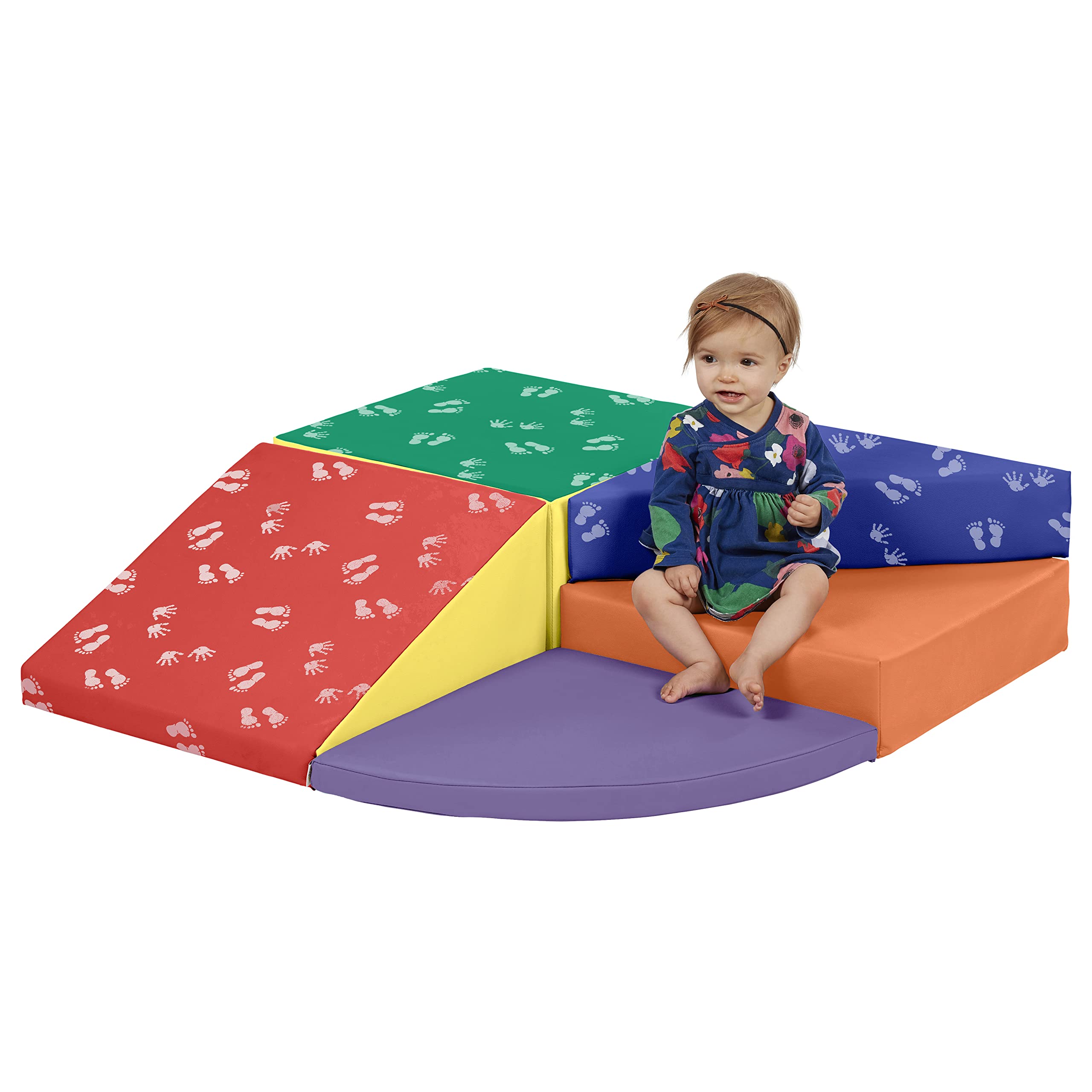 ECR4Kids SoftZone Single Tunnel Climber, Toddler Playset, Assorted, 3-Piece & SoftZone Tiny Twisting Climber, Beginner Playset, Assorted, 5-Piece