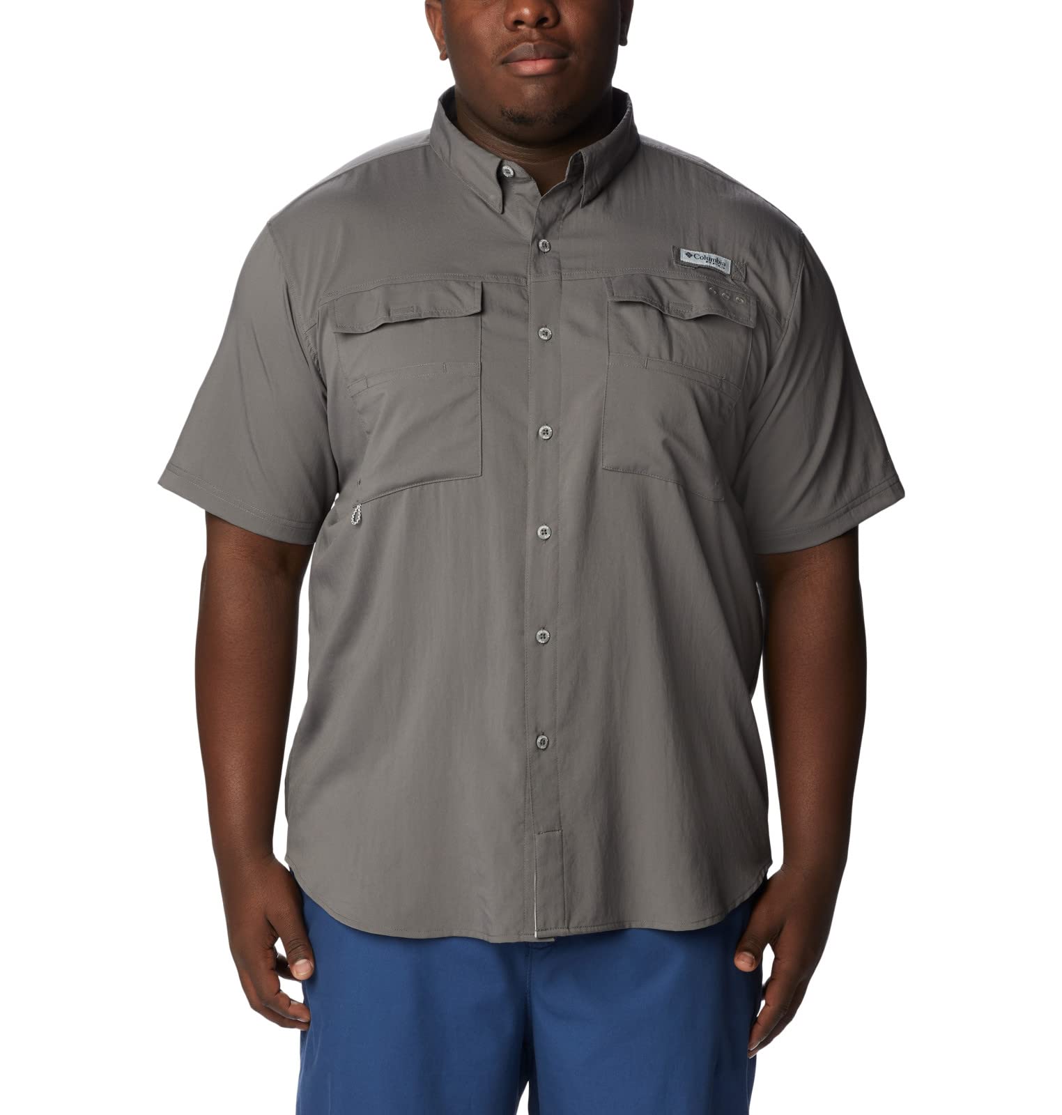 Columbia Men's Big & Tall Blood and Guts IV Woven Short Sleeve, City Grey, 2X B&T
