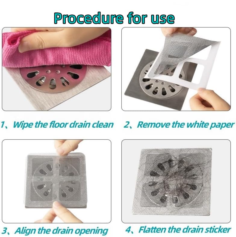 Disposable Hair Drain Stickers, 2024 New Drain Cover Hair Catcher for Bathroom Laundry Bathtub Kitchen(20PCS)