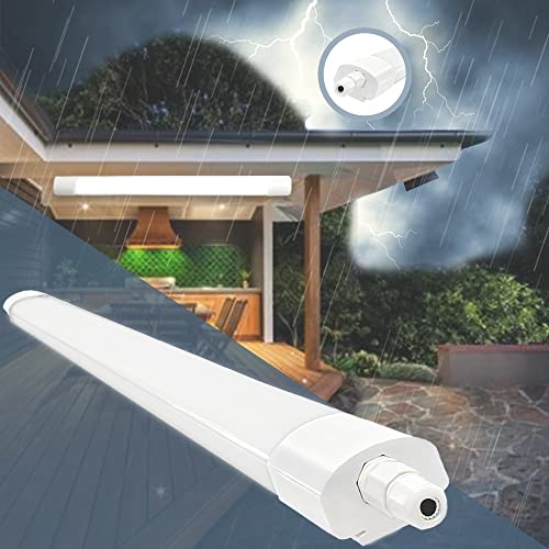 LED Ceiling Light Fixture 2FT, LED Shop Lights for Garage 4000K, IP66 Waterproof LED Garage Light,Ceiling and Under Cabinet Light, 30W 3300 LM Tube Light for Hallway Kitchen Workbench Office (2FT)