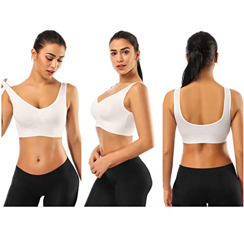 BESTENA Sports Bras for Women, 3 Pack Seamless Comfortable Yoga Bra with Removable Pads