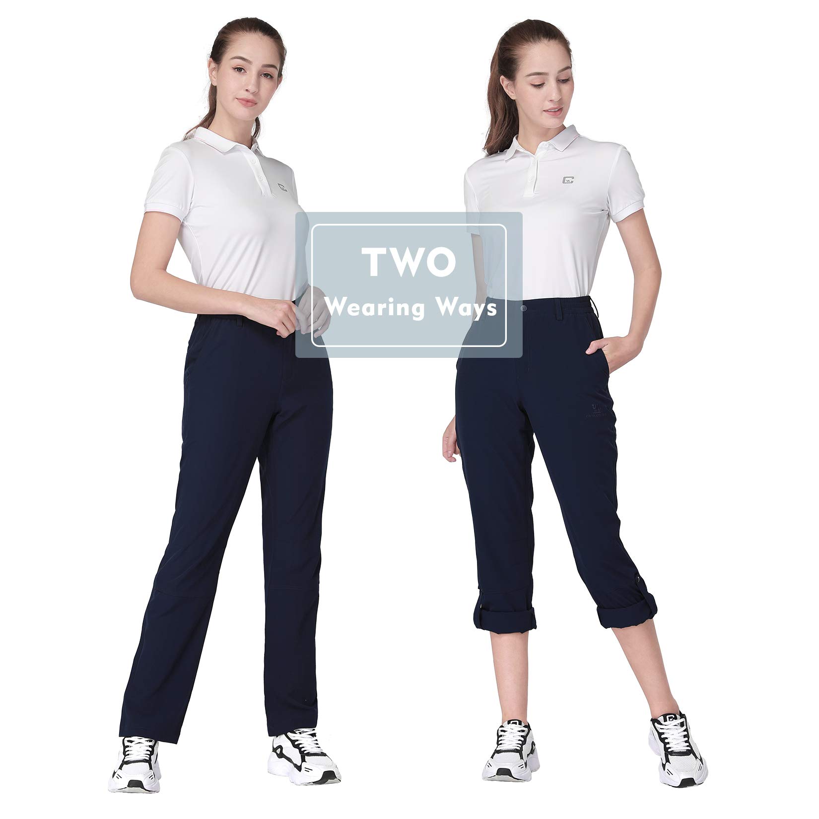 CAMELSPORTS Women Hiking Pants Breathable Quick Dry Cargo Pants Lightweight Travel Trousers Blue