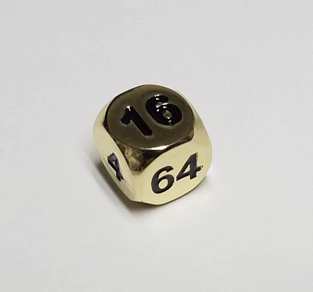 quEmpire Gaming Metal Backgammon Doubling Cube Dice/Gold Color / 16mm