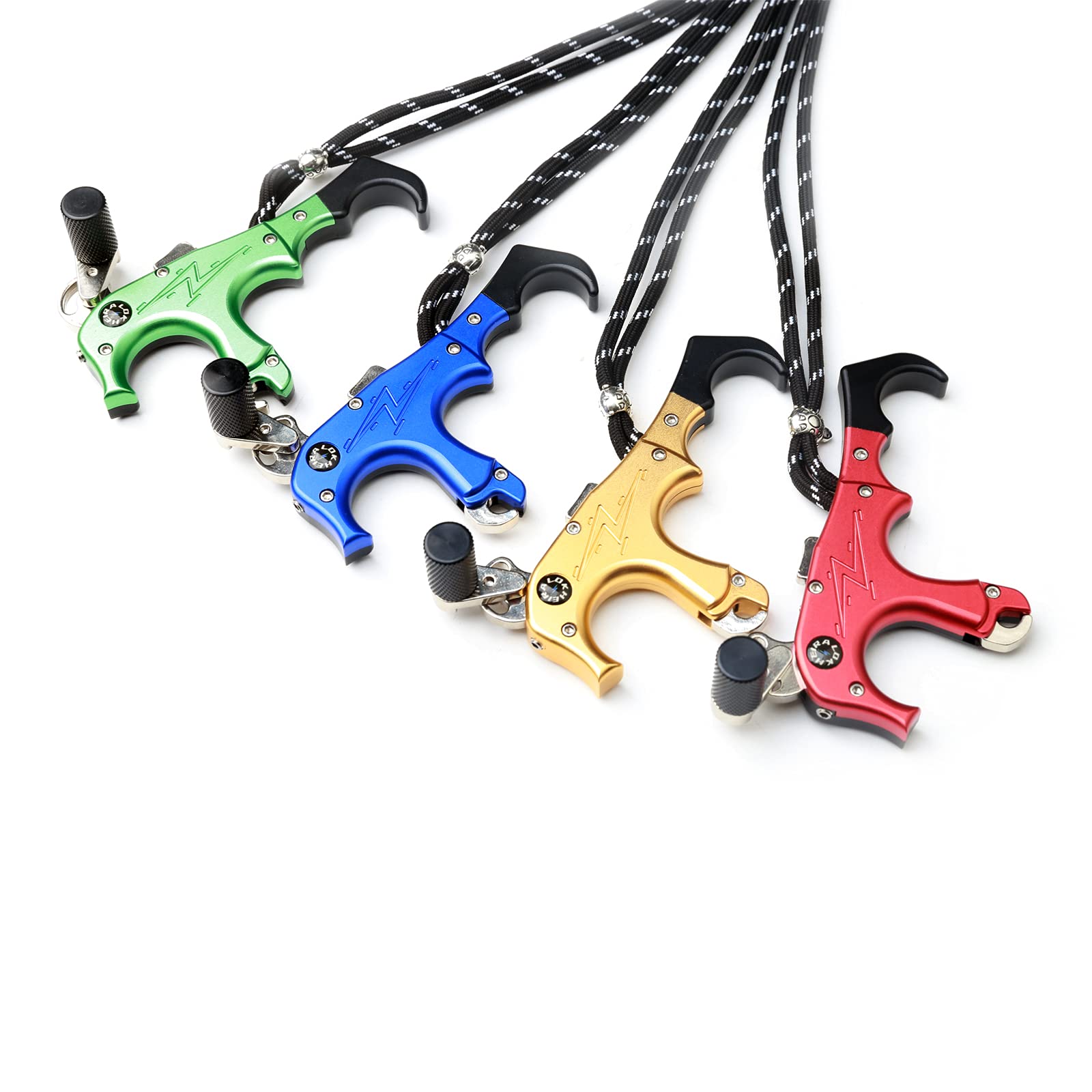 Bow Release Aids,3 or 4 Fingers Grip Adjustable Automatic Archery Release,Thumb Trigger for Compound Bow Accessory,Suitable for Lightweight Beginners Under 40 pounds(Golden)