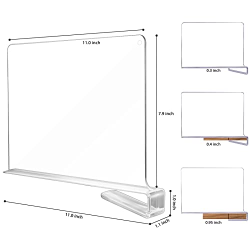 HOLIIO 8PCS Acrylic Shelf Dividers,Clear,Plastic Closets Shelf and Separator Organization for Bedroom, Kitchen and Office