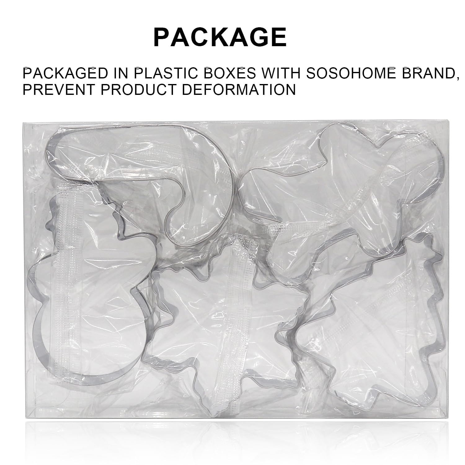 Christmas Cookie Cutter Set - 5 Piece Holiday Cookies Molds - Snowman, Christmas Tree, Gingerbread Man, Candy Cane, Snowflake