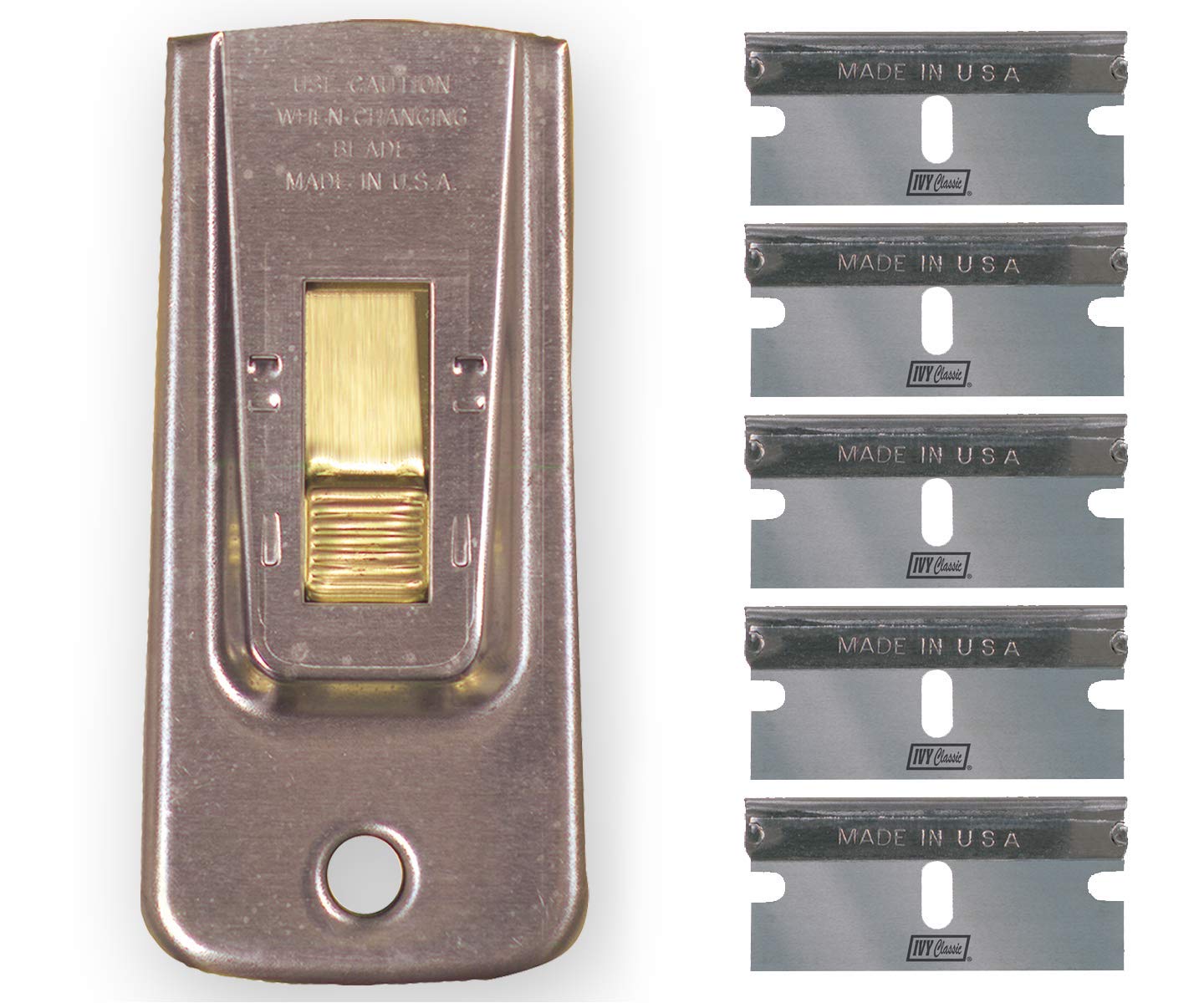 IVY Classic 11156-2: Razor Blade Scraper with 5 Blades, USA, Contains 2 Scrapers + 2 Packs of 5 Blades
