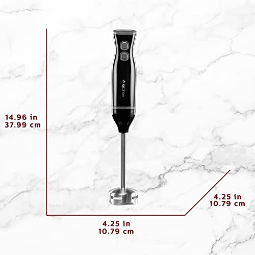 Holstein Housewares Immersion Hand Blender, Black/Stainless Steel - Easy to Mixes Soups, Batters, Drinks, and More