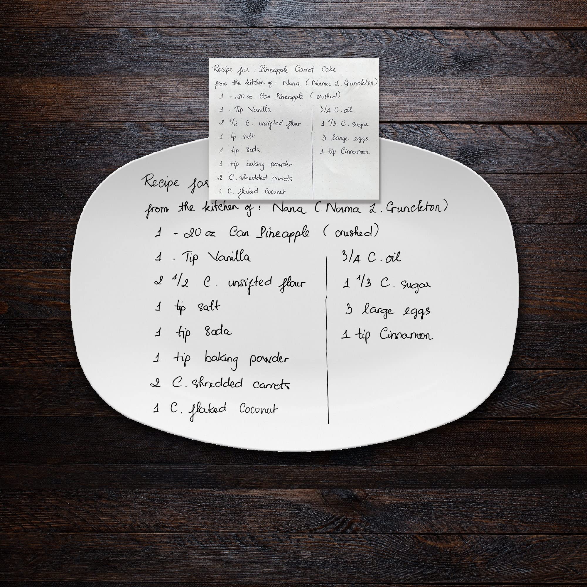 Custom Handwriting Recipe Platter Personalized Handwritten Recipe Gift Personalized Platter Grandma Platter Family Recipe Keepsake Mother's Day Gift Serving Trays Serving Plates for Fish Dish, Steak