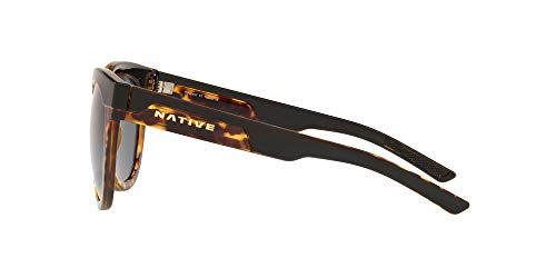 Native Eyewear Women's La Reina Polarized Round Sunglasses, Black/Tortoise/Gray, 47 mm