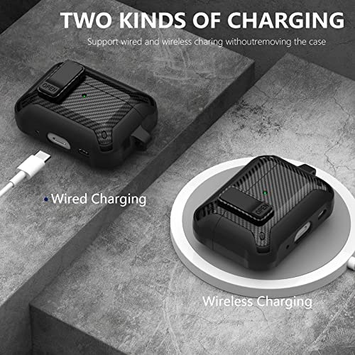 for AirPods Pro 2nd/1st Generation Case Cover with Cleaner kit &3 Pairs Replacement Ear Tips with Noise Reduction Hole(S/M/L),with Secure Lock Protective for Apple AirPods Pro 2022/2019 Charging Case
