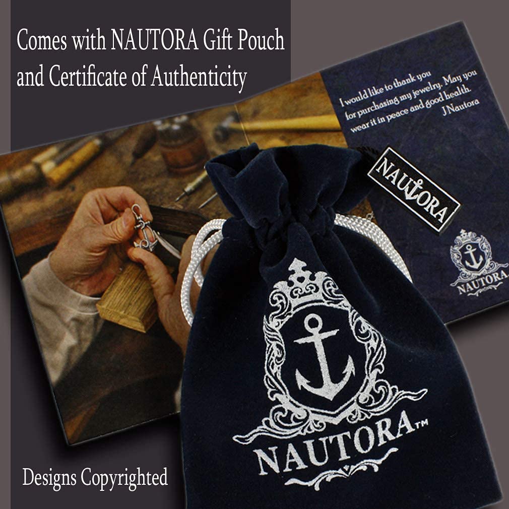 NAUTORA Anchor Necklace - Solid Heavyweight Anchor Pendant Crafted in Sterling Silver with 24" Necklace Chain