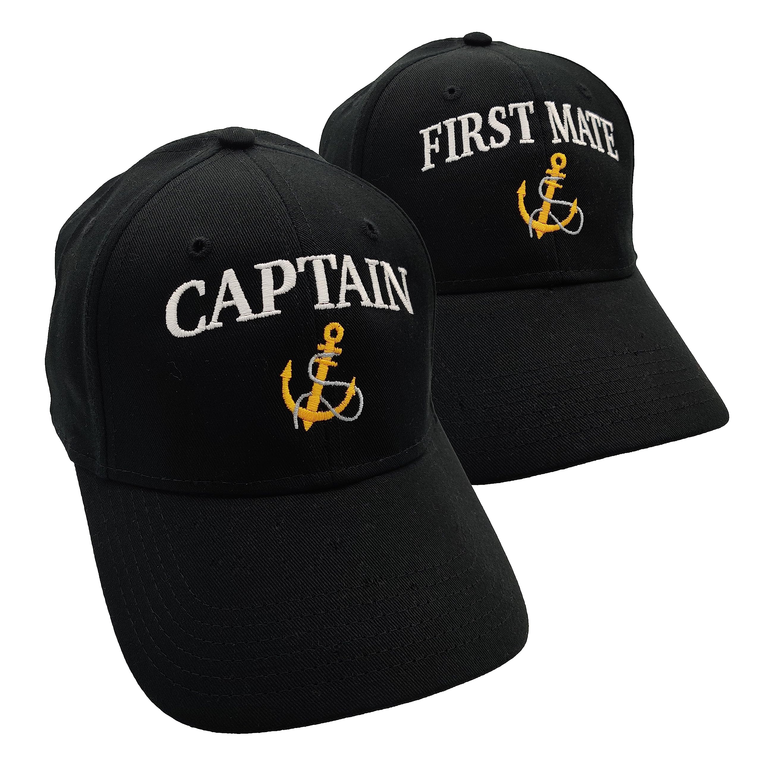Captain and First Mate Anchor Matching Acrylic Hats - Black