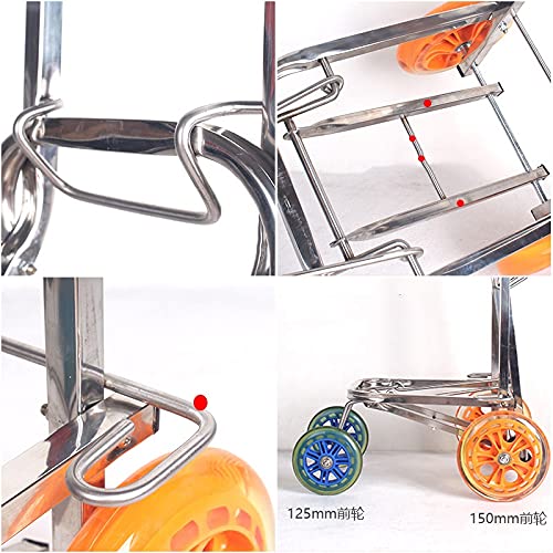 DOUBA Shopping Cart Folding Portable Truck Trolley Increase Wheel Luggage Cart Four-Wheeled Cart Pull Goods Multifunction Four Rounds
