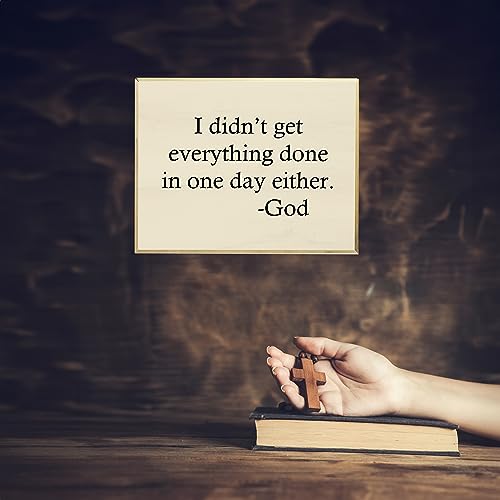 Didnt Get Done In One Day - Christian Wall Decor, Bible Verse Inspirational Wall Art Motivational Scripture Wall Print For Living Room Decor, Office Decor, Church, or Desk Decor, Unframed - 8x10