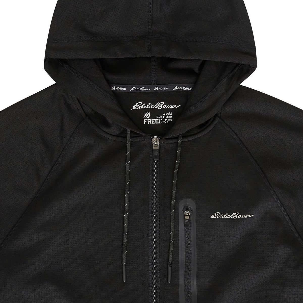 Eddie Bauer Men’s Performance Full Zip Hoodie | Mens Full Zip Performance Hoodie - Black Large