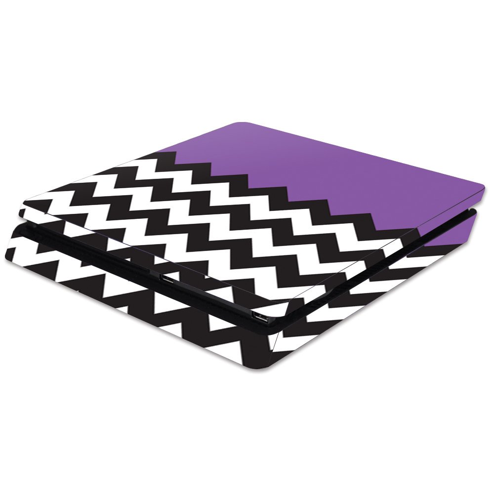 MightySkins Skin Compatible with Sony PS4 Slim Console - Purple Chevron | Protective, Durable, and Unique Vinyl Decal wrap Cover | Easy to Apply, Remove, and Change Styles | Made in The USA
