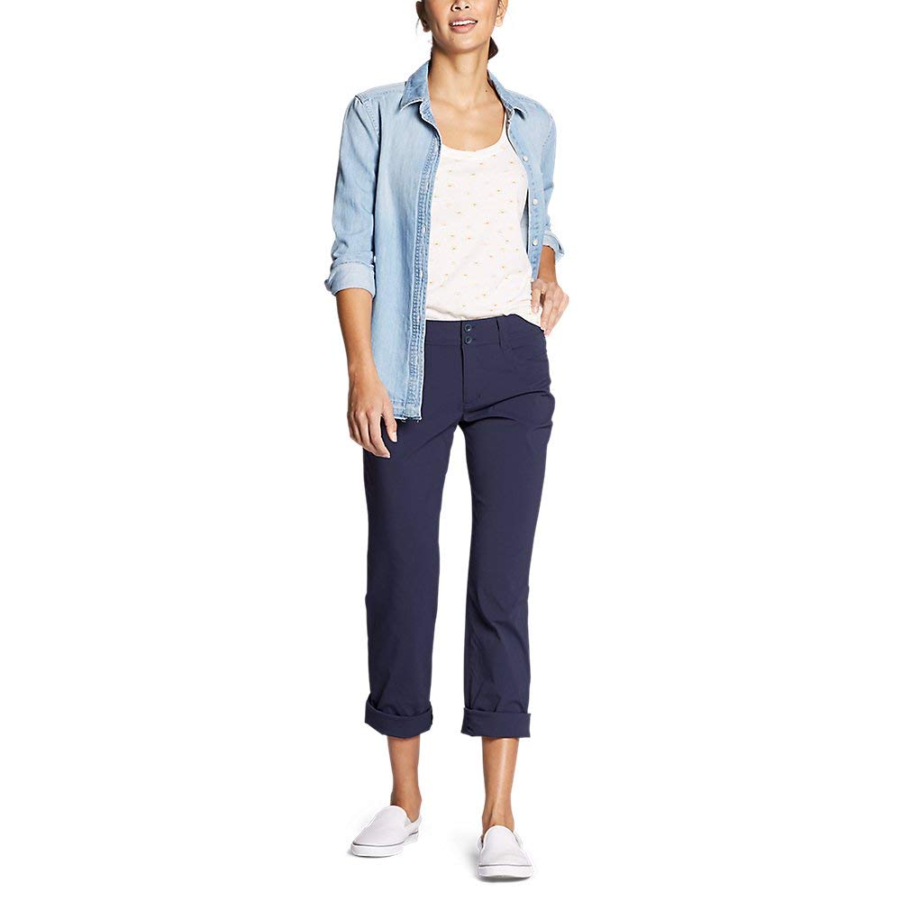 Eddie Bauer Women's Sightscape Horizon Convertible Roll-Up Pants, Blue Smoke, 10