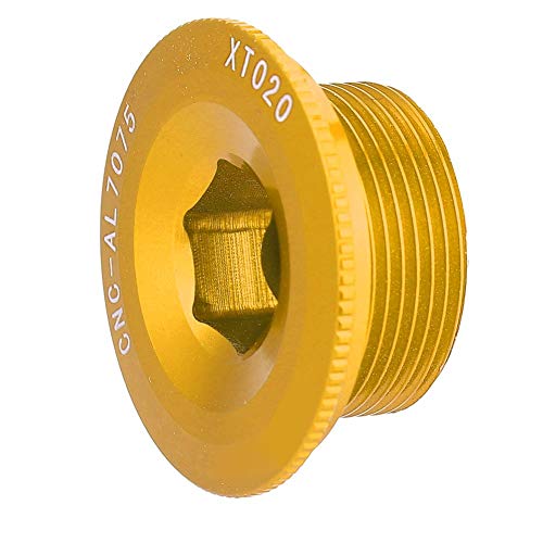 Crank Arm Bolt for Mountain Road Bike Bracket Cap M20 x 10 Crankset Screw BB Axis Screws M20 10 Durable Aluminum Alloy Threads (Gold)